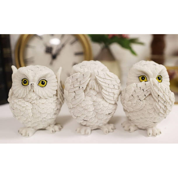 Loon Peak® 3 Piece Carder Fat Baby Owls Figurine Set & Reviews | Wayfair