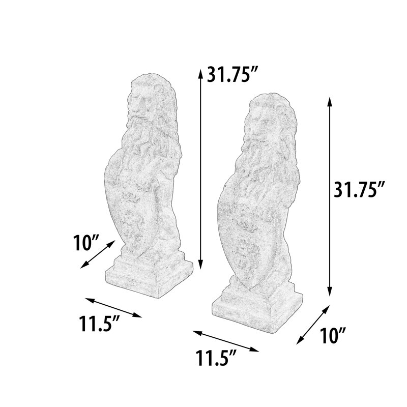 Bungalow Rose 2 Piece Heraldic Lion Set | Wayfair