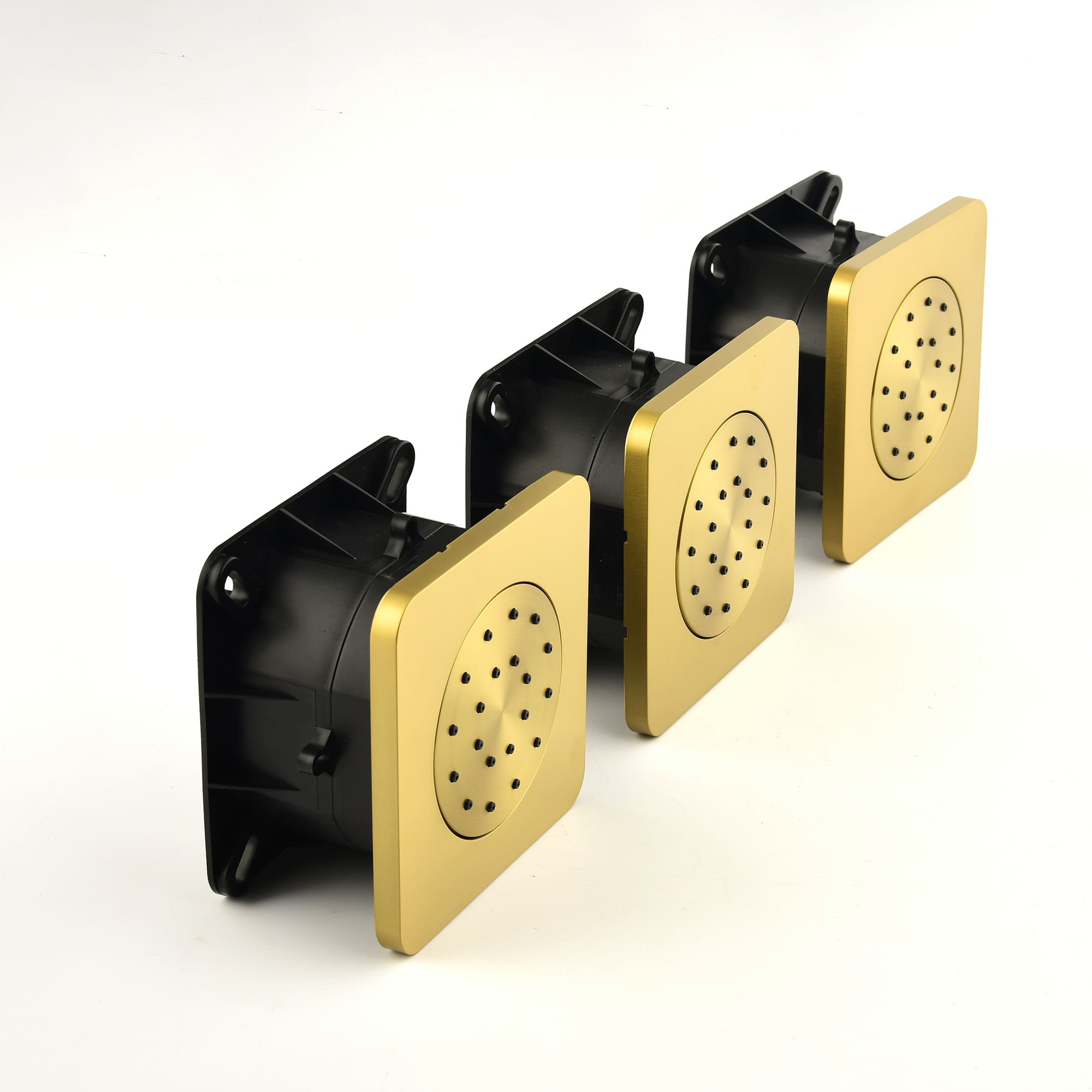 KIKO HOME 3 Pcs Shower Body Jets Wall Mounted Body Sprayer ABS Square ...