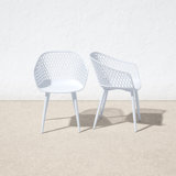 Modern White Outdoor Dining Chairs | AllModern