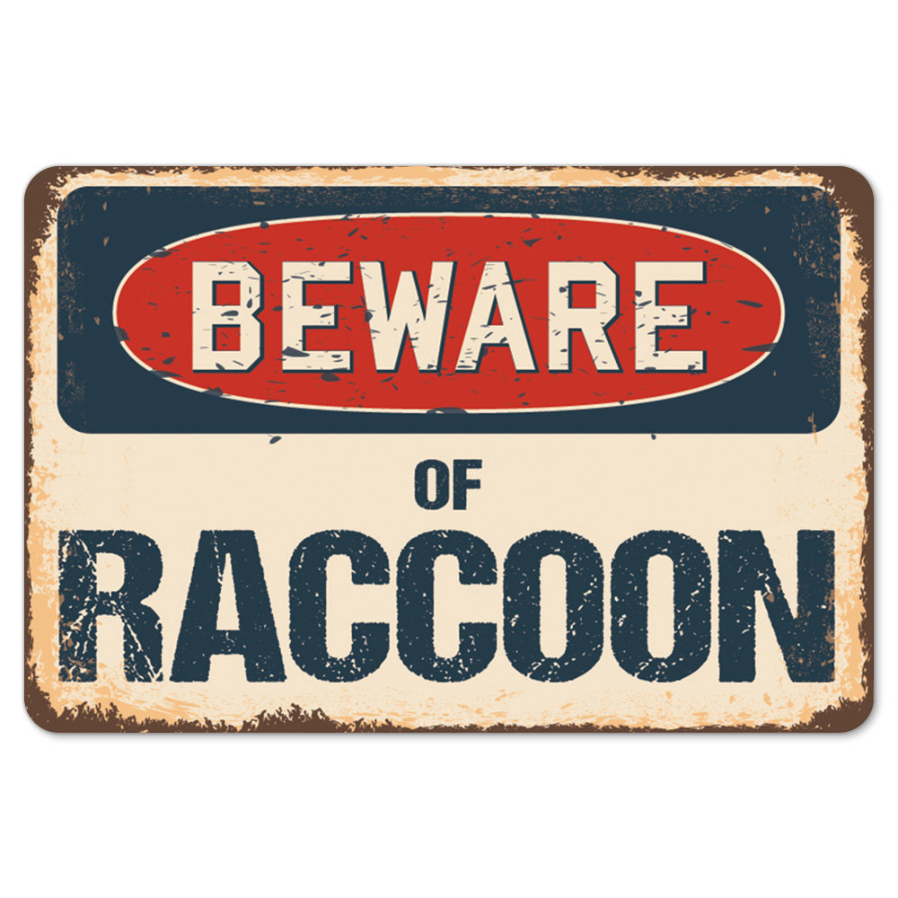 SignMission Decal-Raccoon_Beware Of Raccoon Rustic Sign Signmission ...