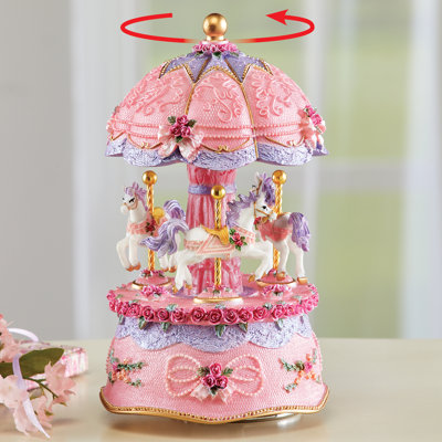 Gemma Violet Alldredge Carousel Music Box With Golden Accents | Wayfair