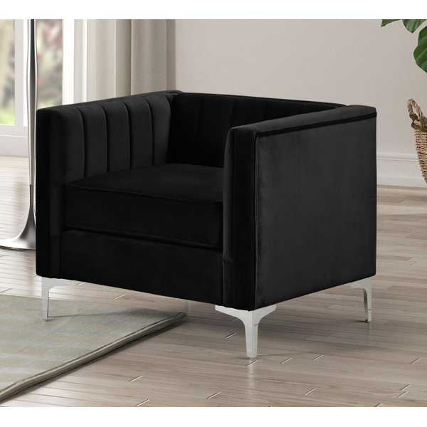 Everly Quinn Louis 33'' Wide Velvet Club Chair & Reviews | Wayfair