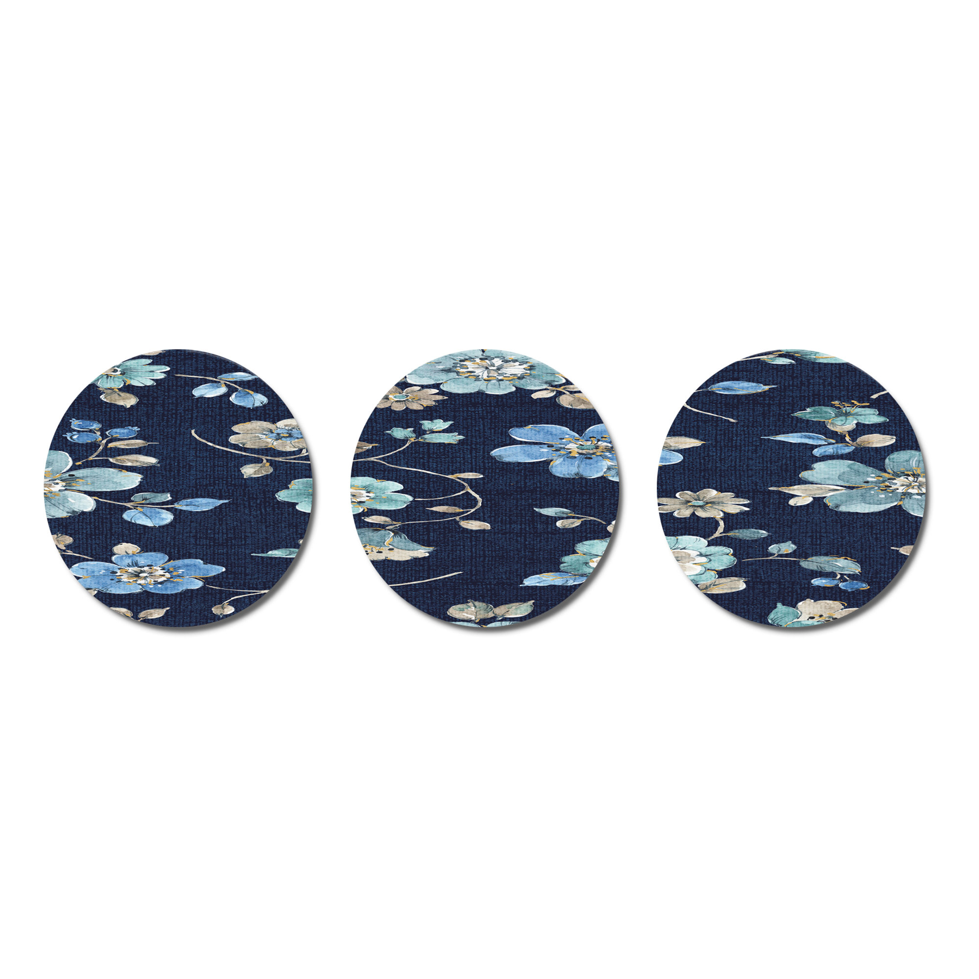 DesignArt 3 Piece Flower Pattern Metal Wall Décor Set | Wayfair