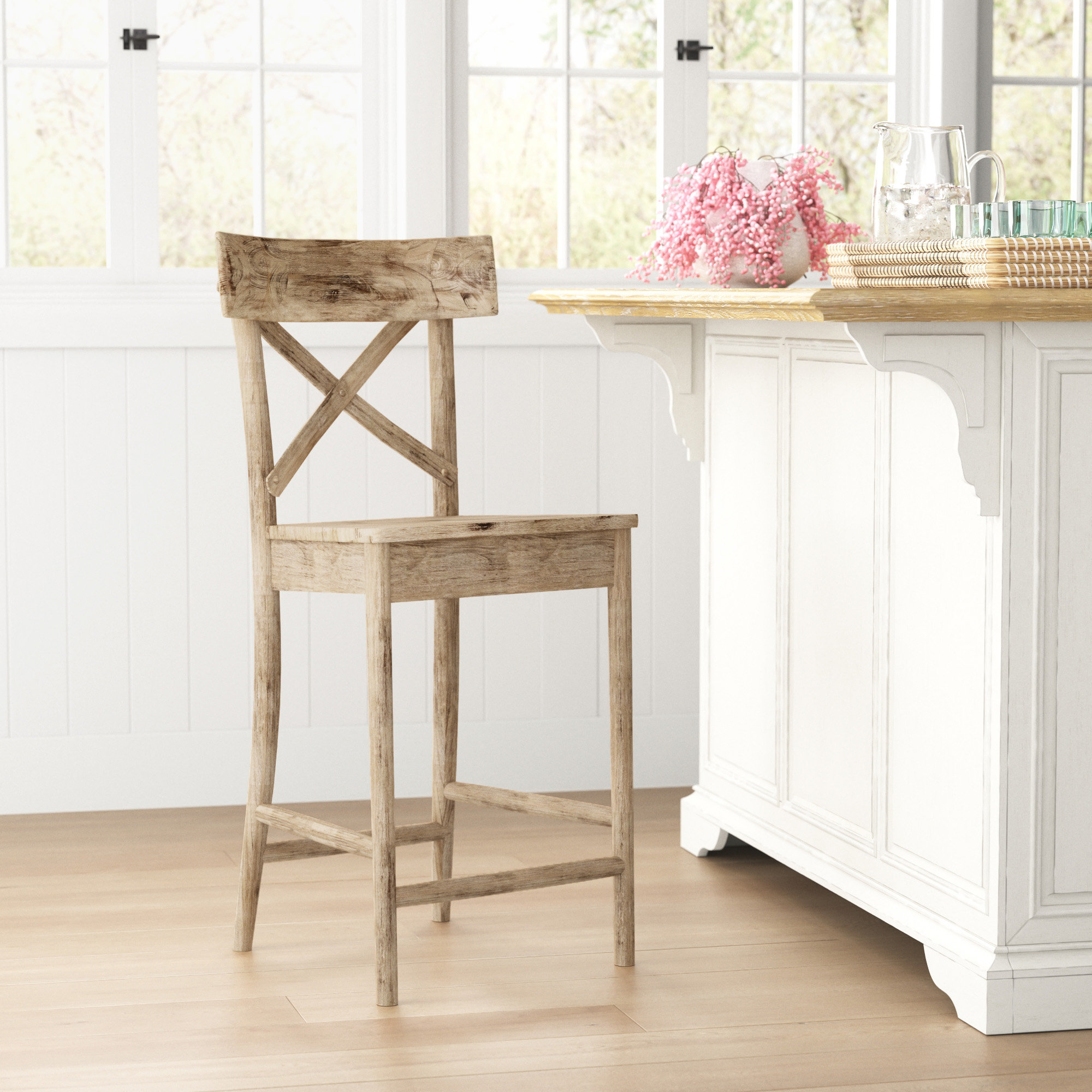 Sand & Stable Eugley Solid Wood Bar & Counter Stool & Reviews | Wayfair