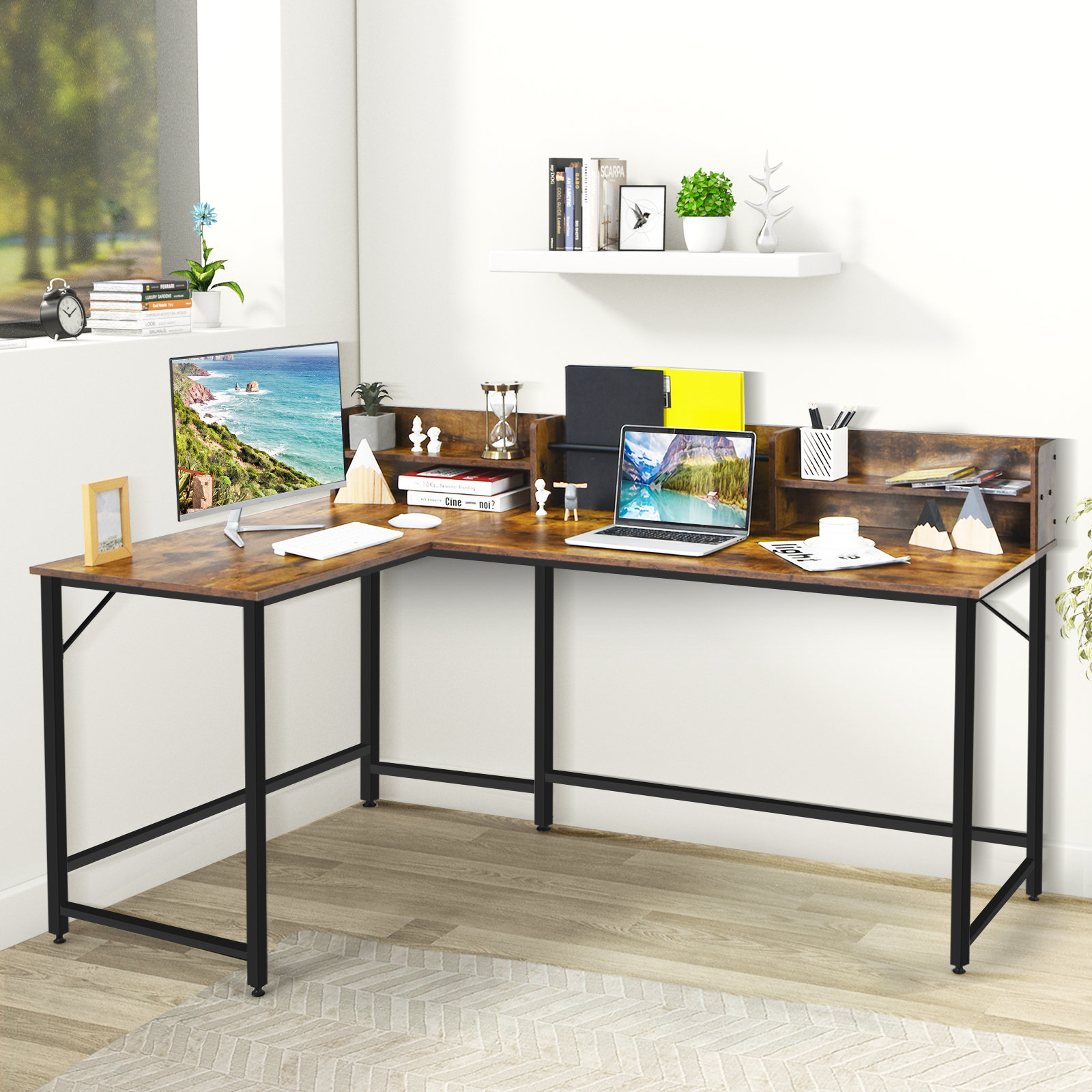 Borough Wharf Carolena 166Cm W L-Shape Computer desk | Wayfair.co.uk