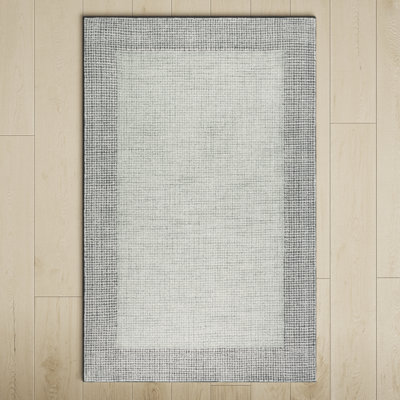 Birch Lane™ Evers Handmade Wool Ivory/Silver Rug & Reviews | Wayfair