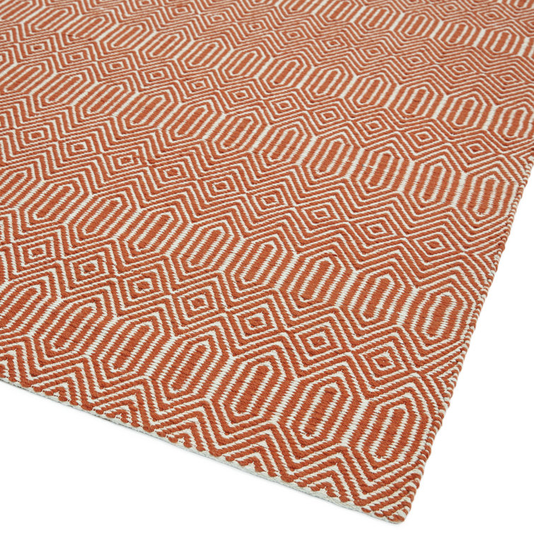Wade Logan Mosig Handwoven Cotton/Wool Orange/White Rug & Reviews ...