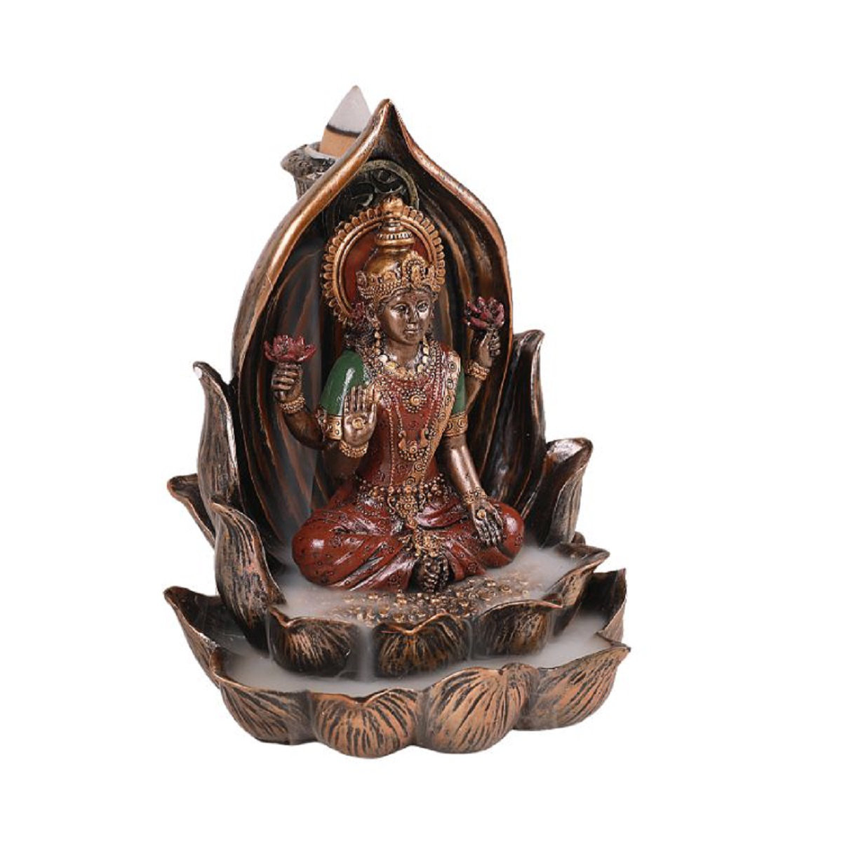 World Menagerie Sholes Sacred Hindu Goddess Lakshmi Sitting on Lotus ...