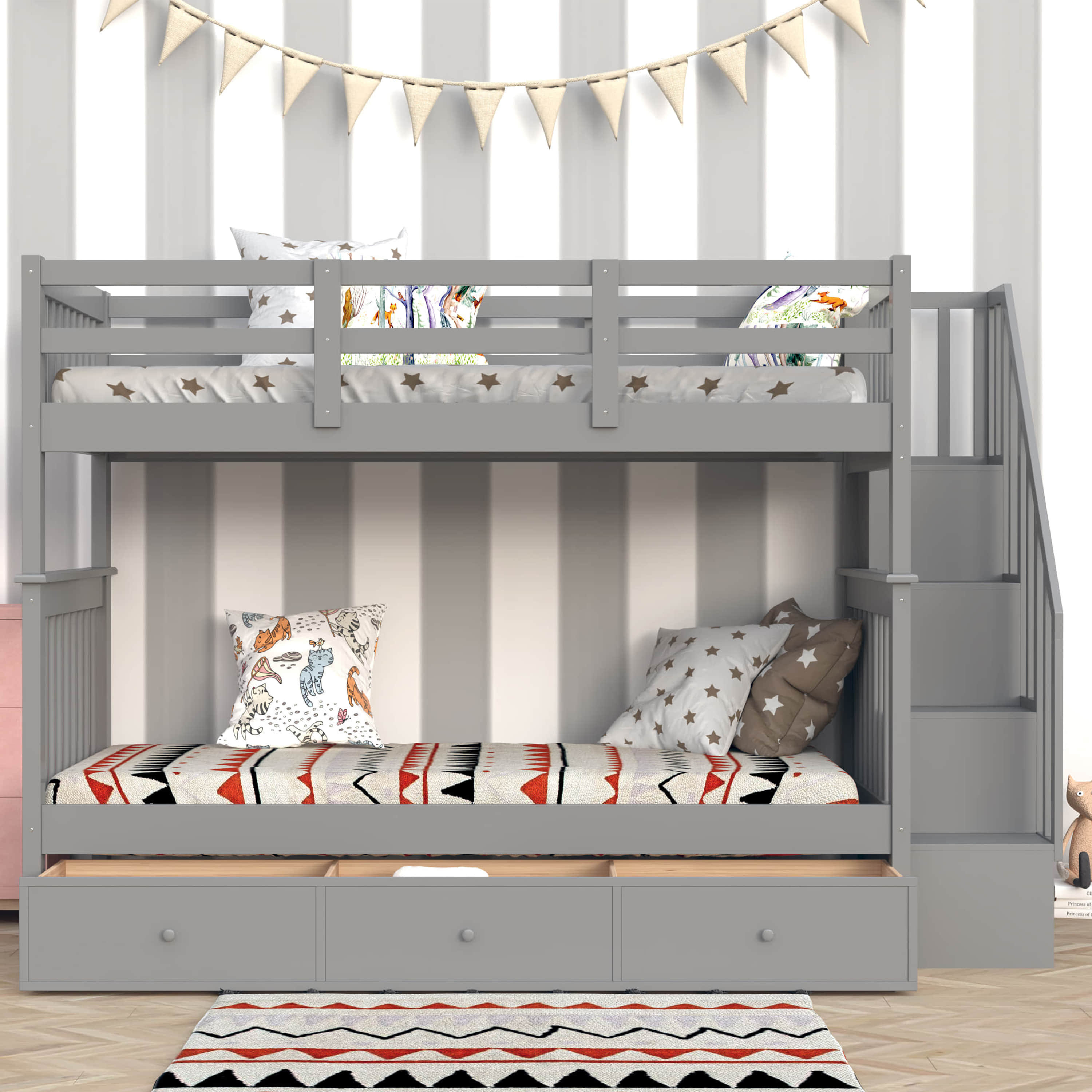Harriet Bee Edgel Full Over Full Standard Bunk Bed by Harriet Bee | Wayfair