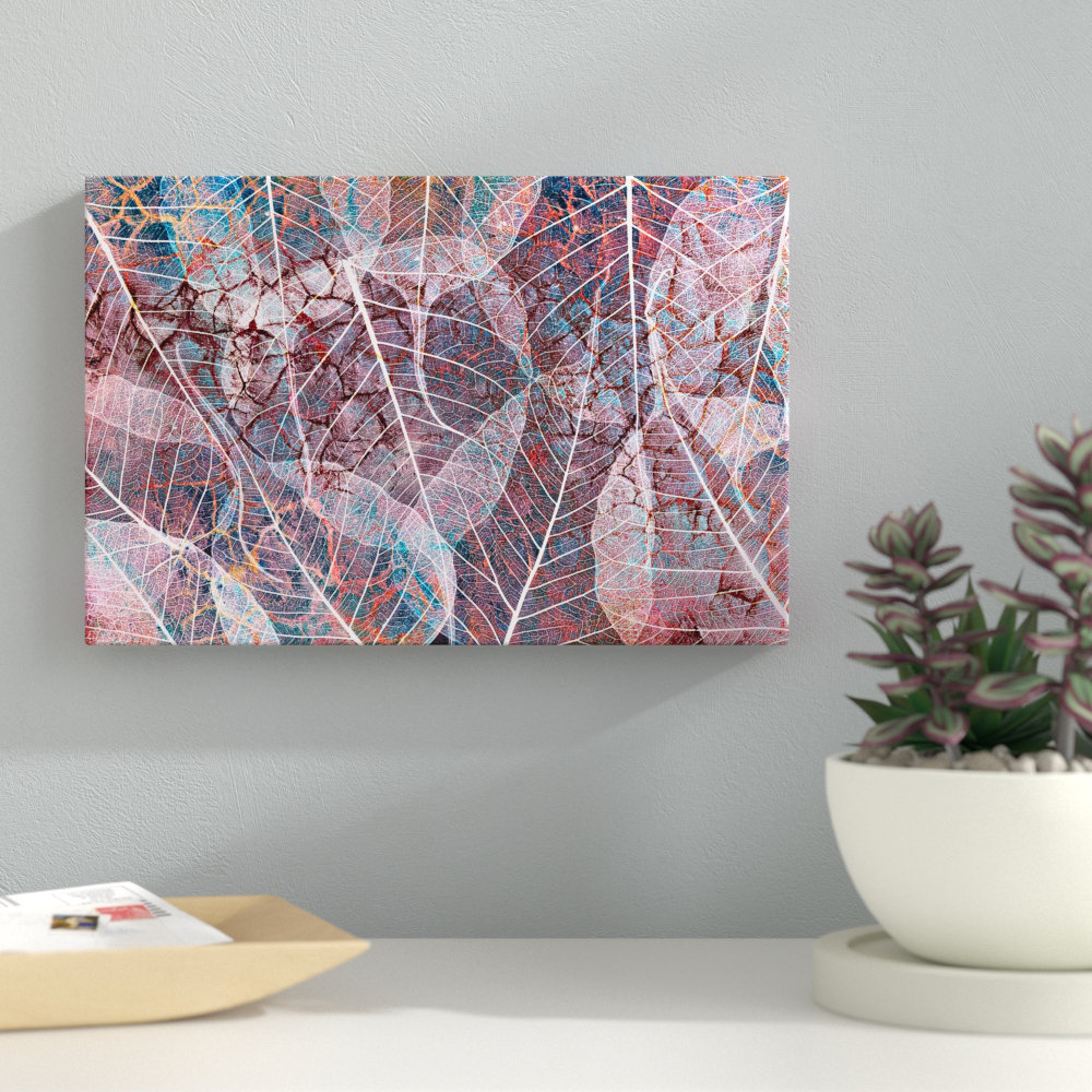 Ebern Designs Translucent Leaf Imprints - Graphic Art on Canvas | Wayfair