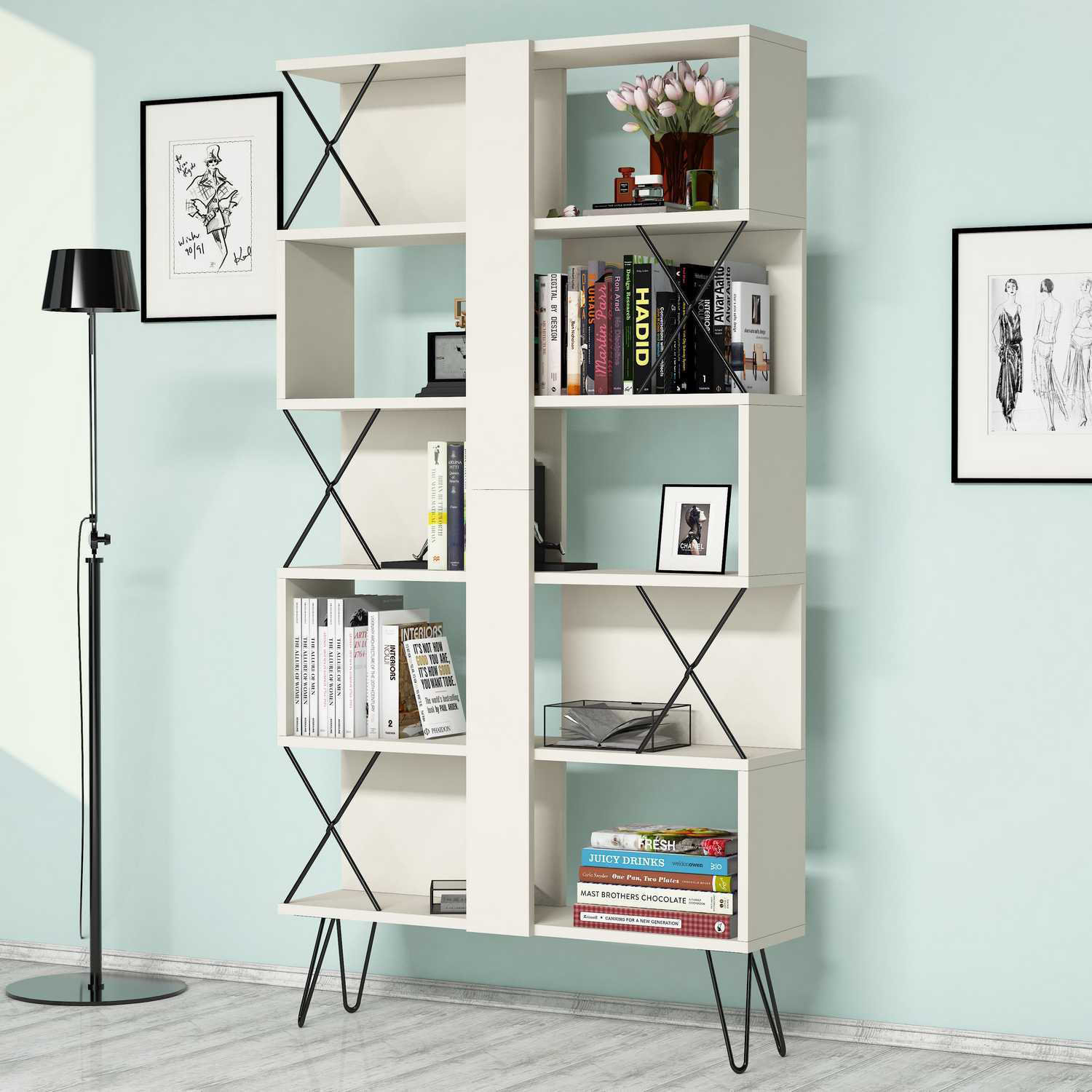 Bless international Geometric Bookcase | Wayfair