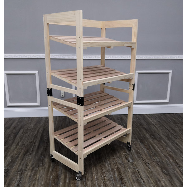 FixtureDisplays 4- Layer Bakery Bread Rack with Tilting Wooden Display ...