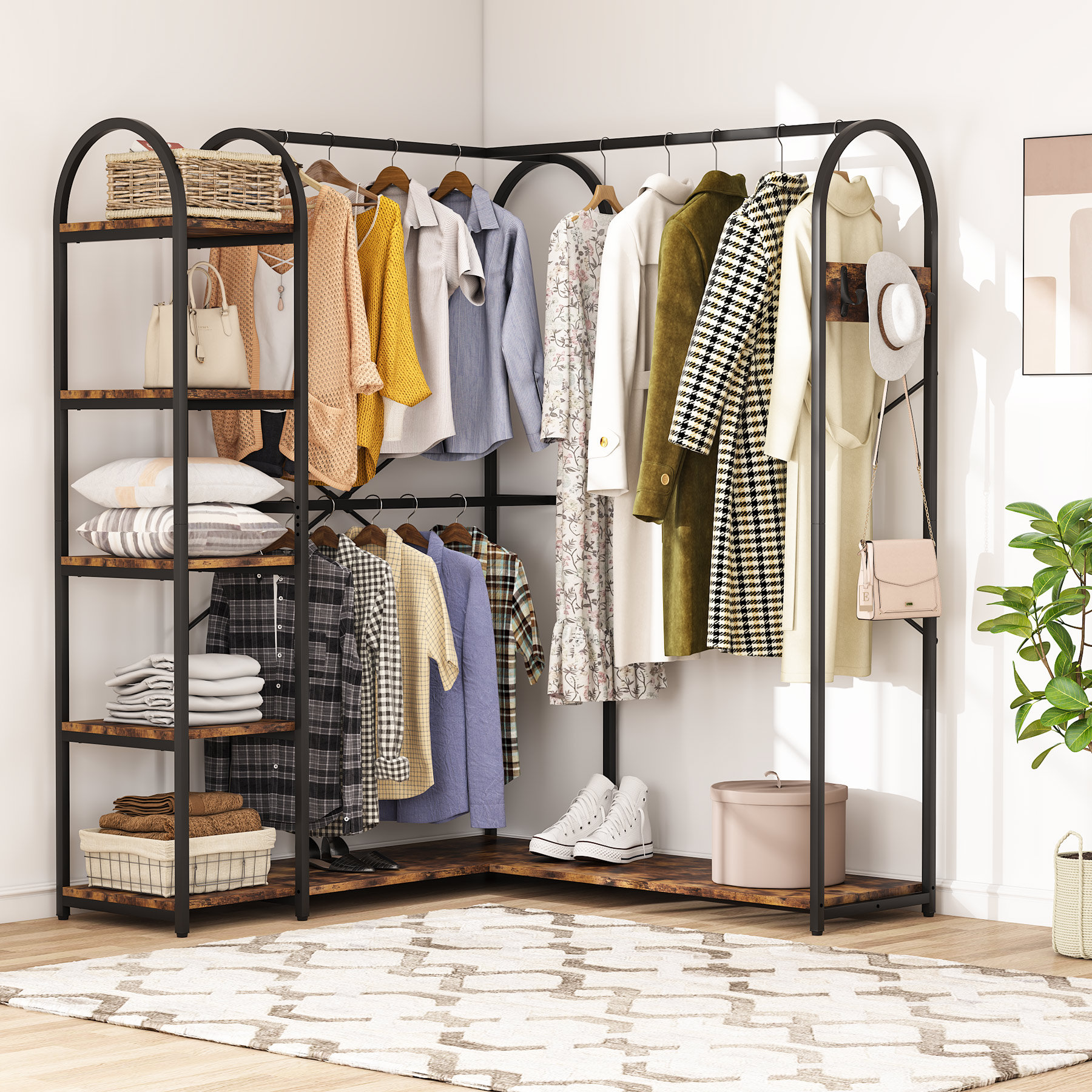 17 Stories Felic 55.51'' Clothes Rack & Reviews | Wayfair