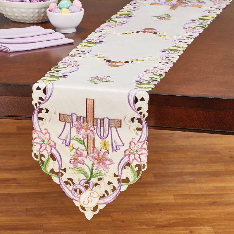 The Holiday Aisle® Sighrik Rectangular Floral Easter Table Runner ...