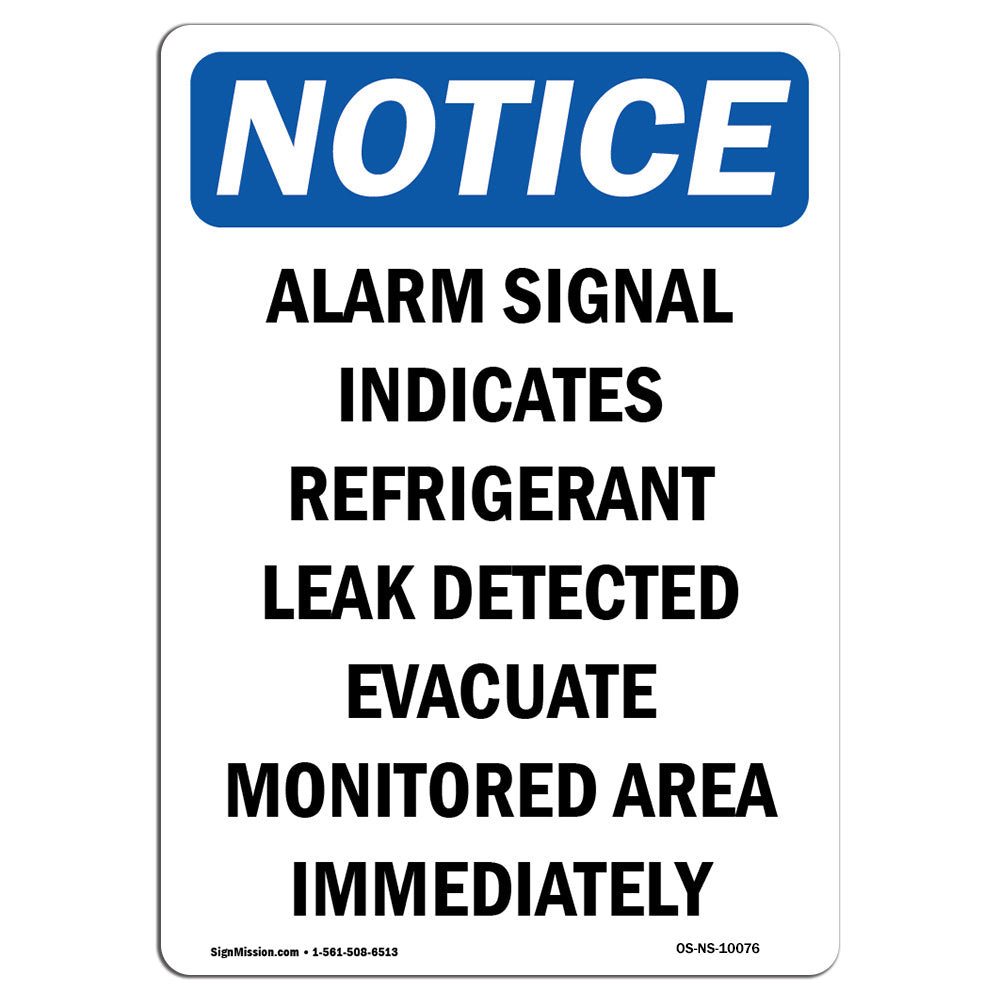 SignMission Osha Notice Alarm Signal Indicates Refrigerant Sign | Wayfair