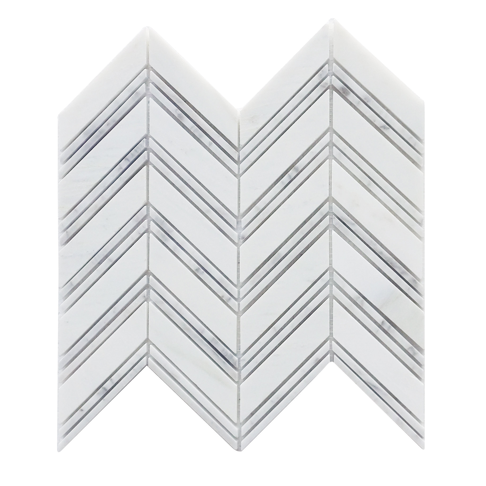 Tile & Top 12" x 12" Marble Herringbone Mosaic Wall & Floor Tile | Wayfair