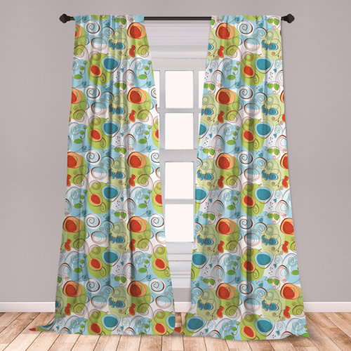 East Urban Home Ambesonne Funky Curtains, Whimsical Fun Pattern With ...