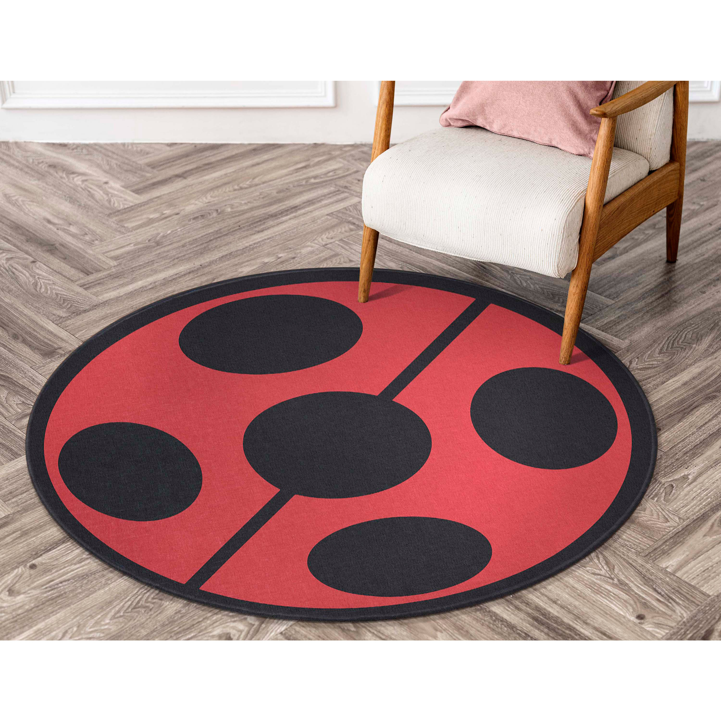 Well Woven Miraculous Ladybug Miraculous Ladybug Symbol Red Area Rug by ...