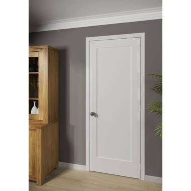 Frameport Paneled Solid Manufactured Wood Primed Standard Door ...