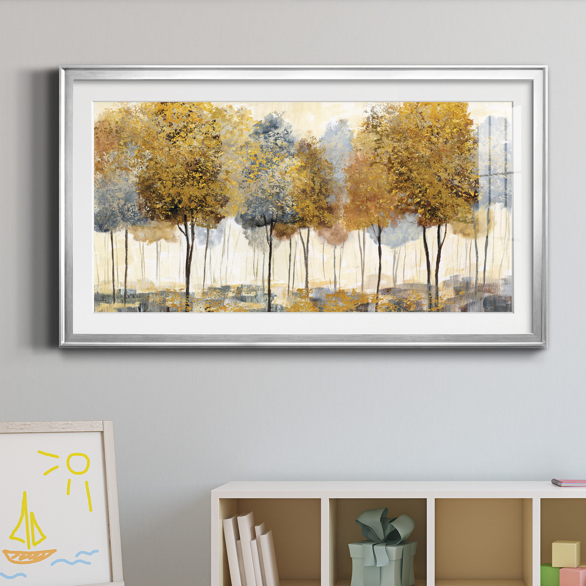 Red Barrel Studio® Golden Forest - Picture Frame Painting on Canvas ...