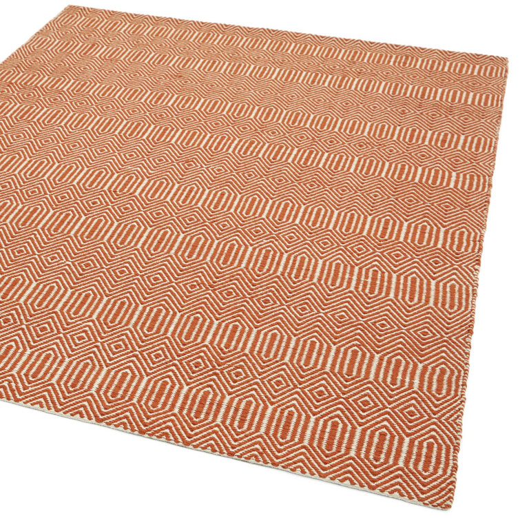 Wade Logan Mosig Handwoven Cotton/Wool Orange/White Rug & Reviews ...