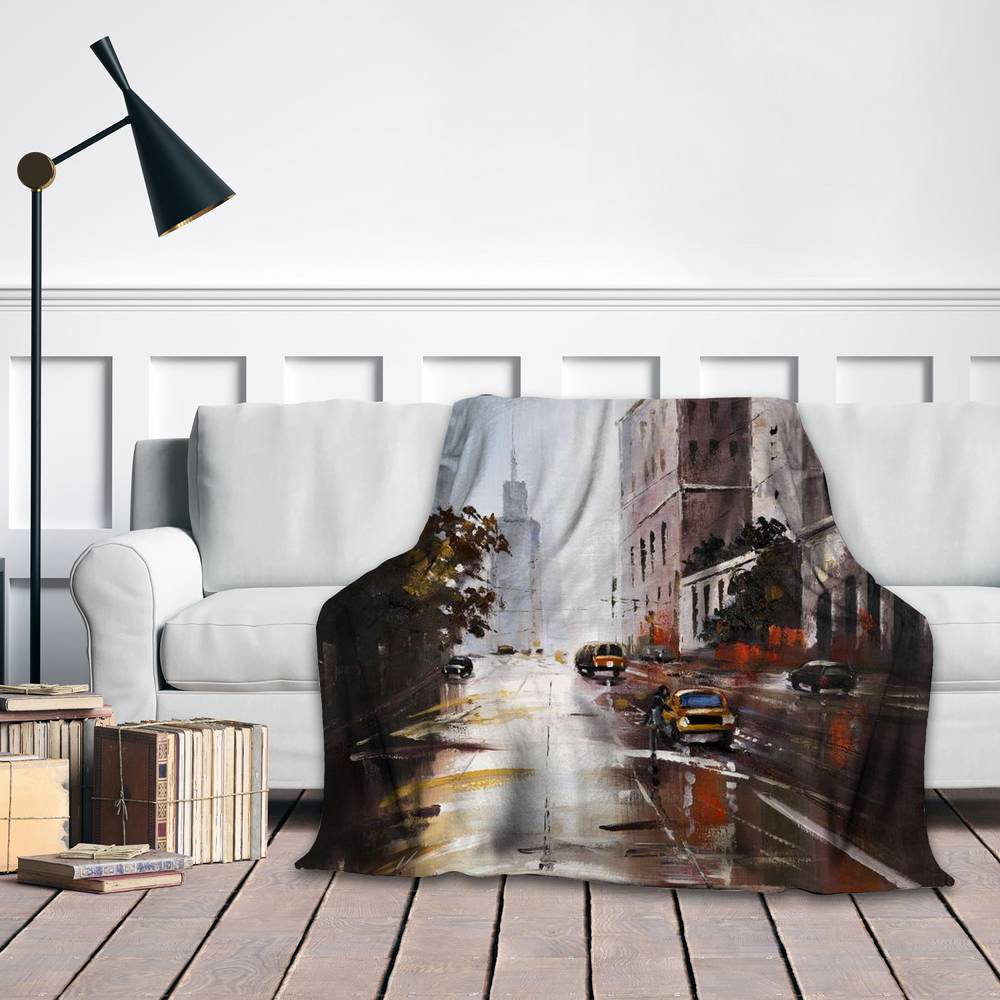Begin Edition International Inc. Morning Street Scene Blanket | Wayfair