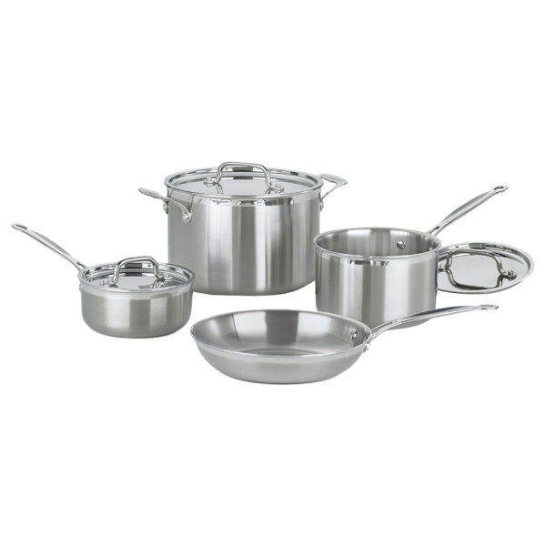 Cuisinart MultiClad Pro 7 Piece Cookware Set & Reviews | Wayfair
