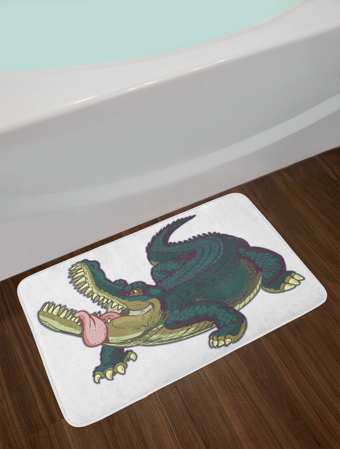 East Urban Home Wild and Fierce Alligator Bath Rug | Wayfair