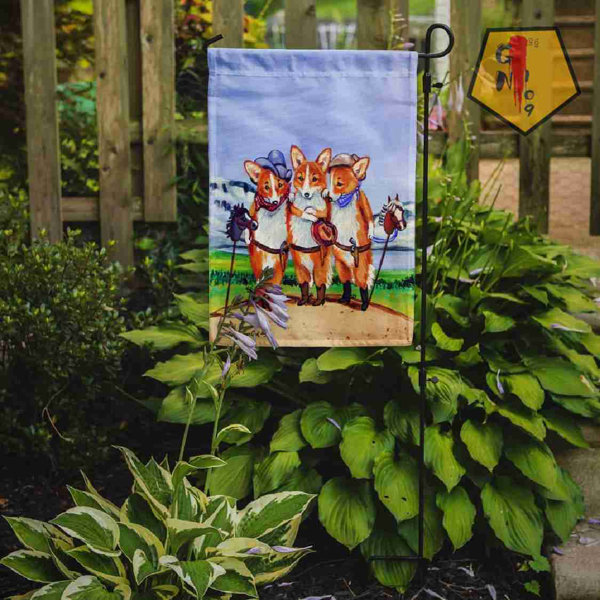 Arlmont & Co. Cowboy Corgi 2-Sided Polyester Garden Flag | Wayfair