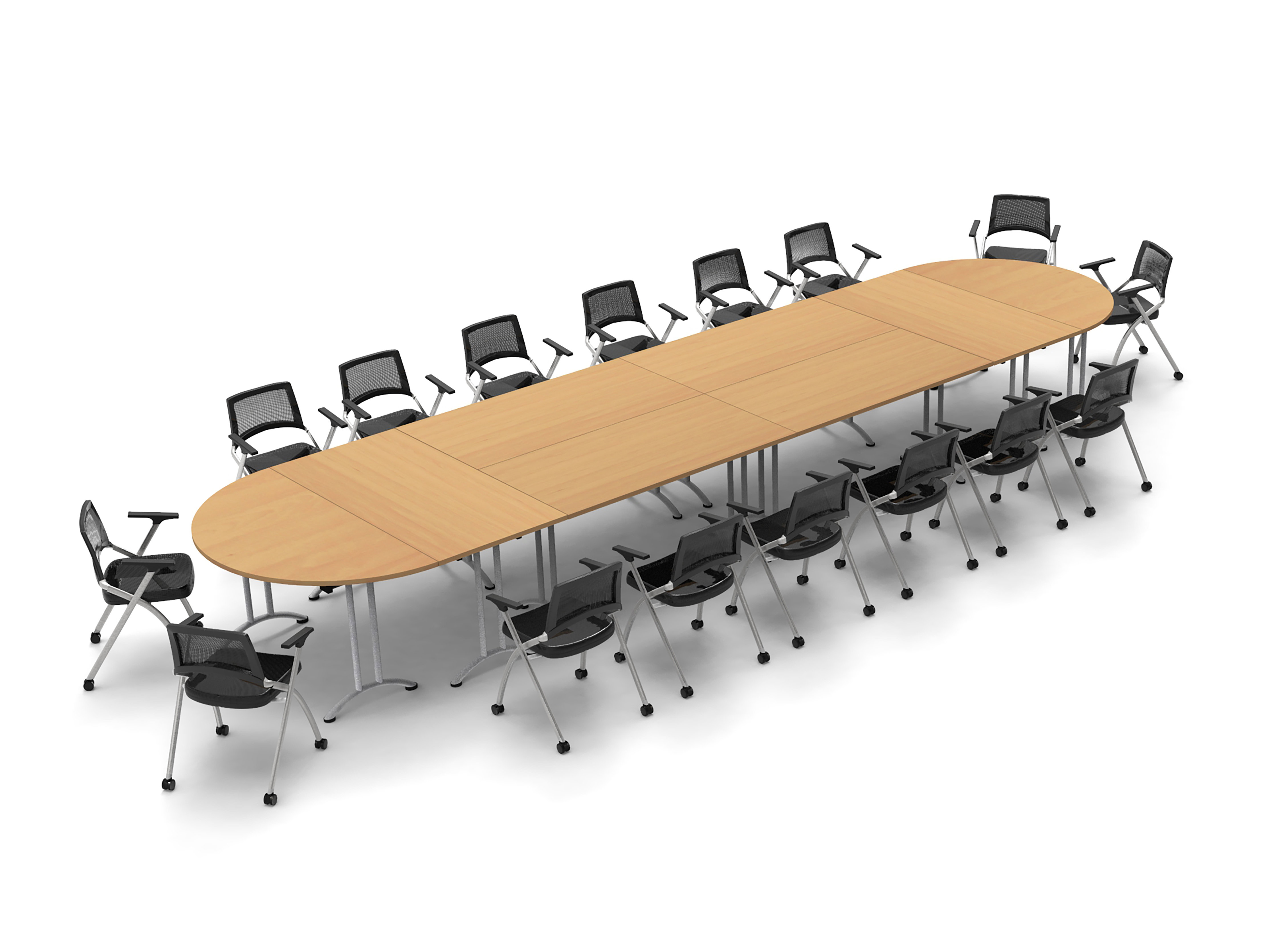 TeamWORK Tables 16 Person Conference Meeting Tables with 16 Chairs ...