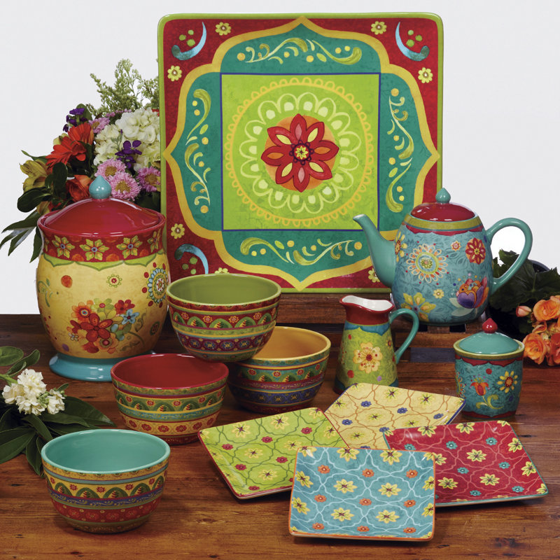 Certified International Tunisian Sunset 4 Piece 8.75" Salad Plate Set ...