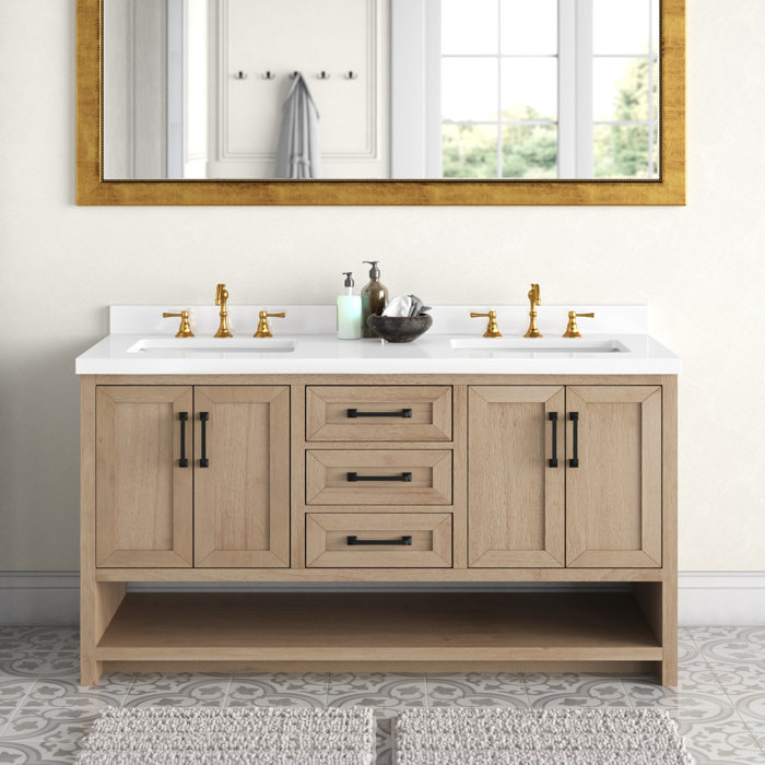 Lark Manor Wellsville 55" Double Bathroom Vanity Set | Wayfair
