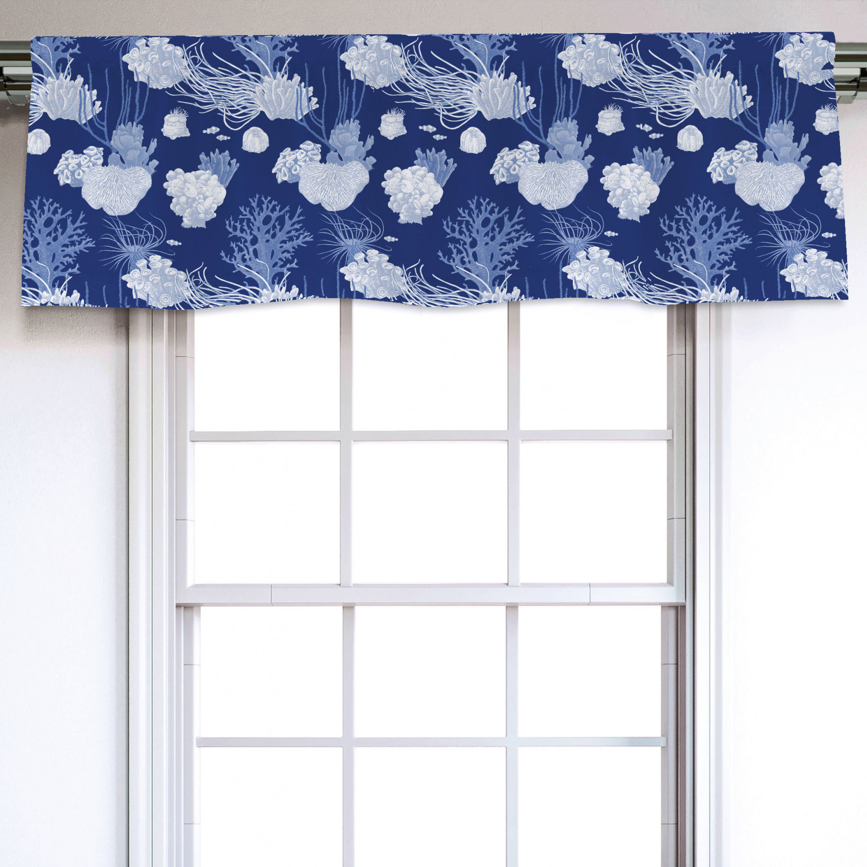East Urban Home Floral Sateen Ruffled 54'' Window Valance in Lavender ...