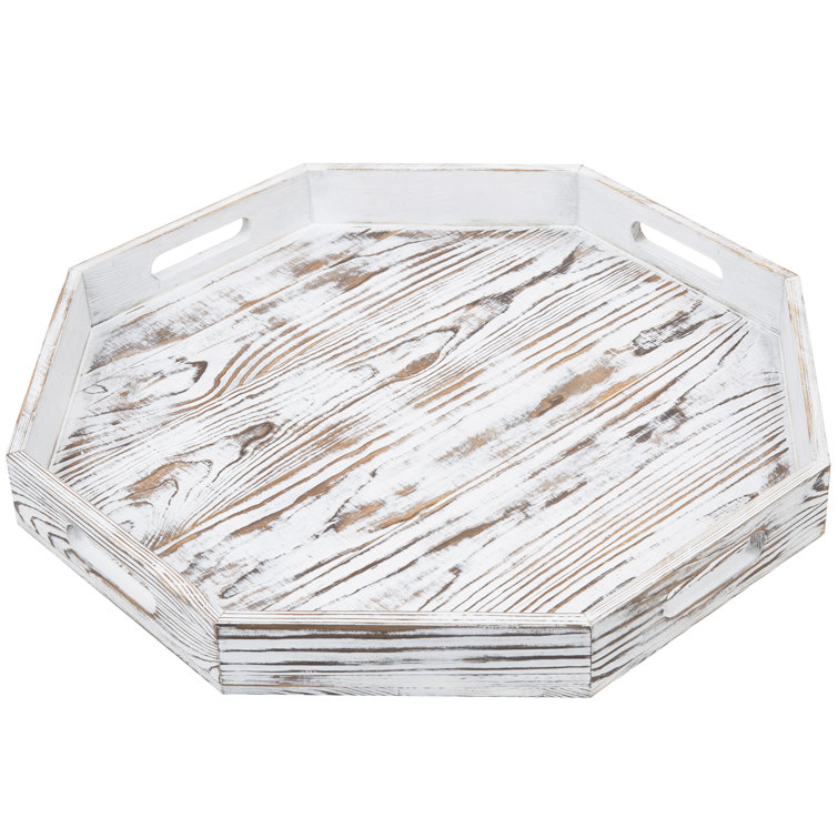 Gracie Oaks Luziano Octagonal Wood Ottoman/Coffee Table Tray | Wayfair