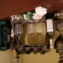 Gracie Oaks Selman 4 Bottle Solid Wood Tabletop Wine Bottle & Glass ...