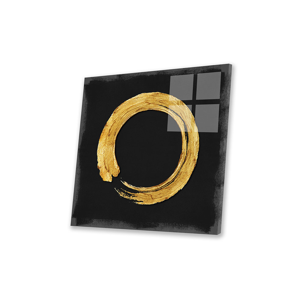 Mercer41 Gold Zen Circle On Black I by - Unframed Graphic Art | Wayfair