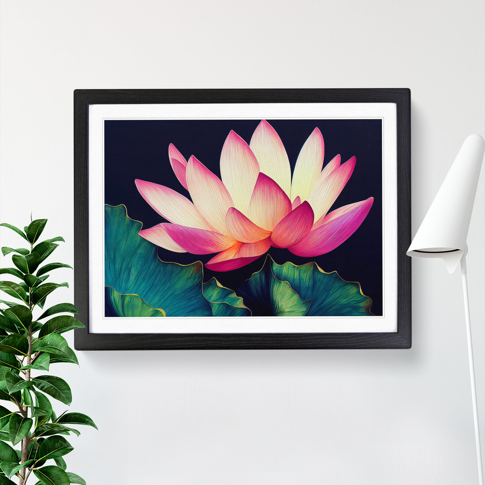 ClassicLiving Magnetic Lotus Flower - Single Picture Frame Painting ...