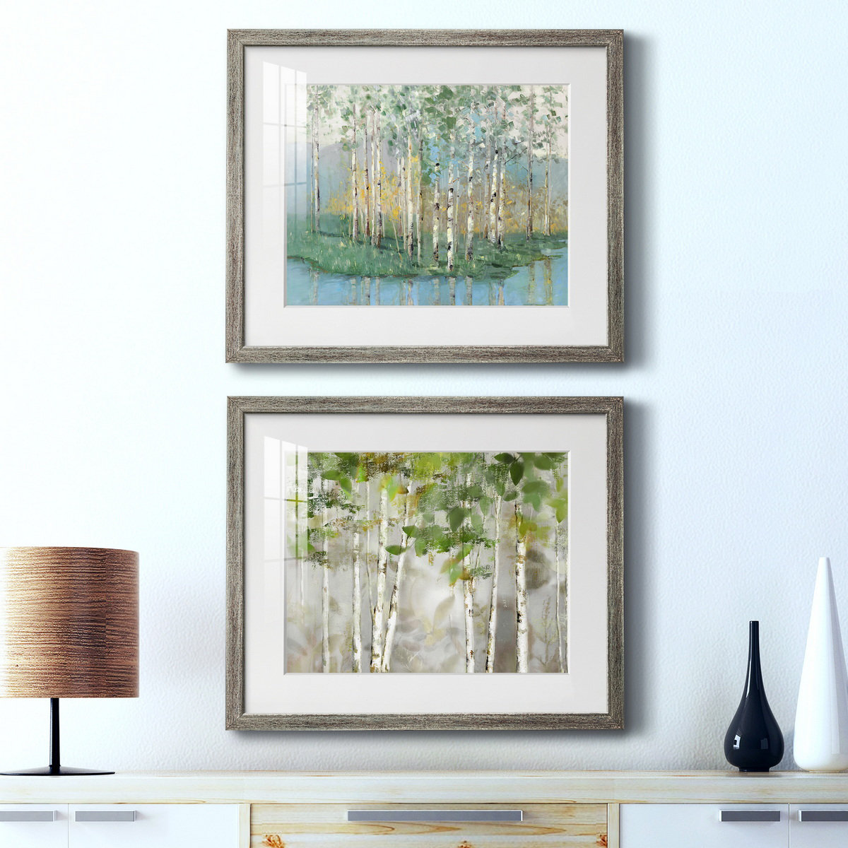 Loon Peak® Birch Reflections Revisited - 2 Piece Picture Frame Print ...