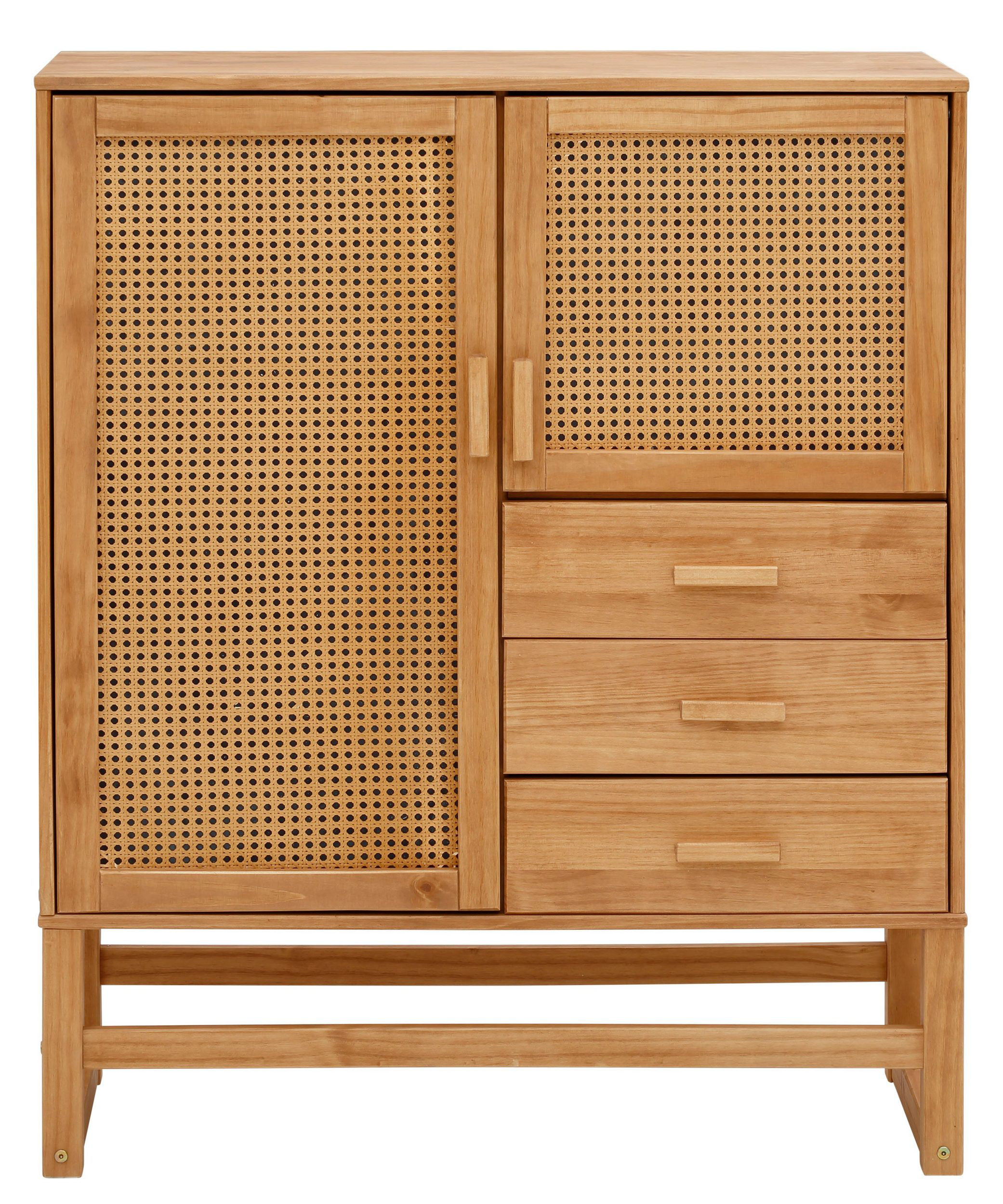 Beachcrest Home Divina 90Cm Wide 3 Drawer Pine Solid Wood Highboard ...