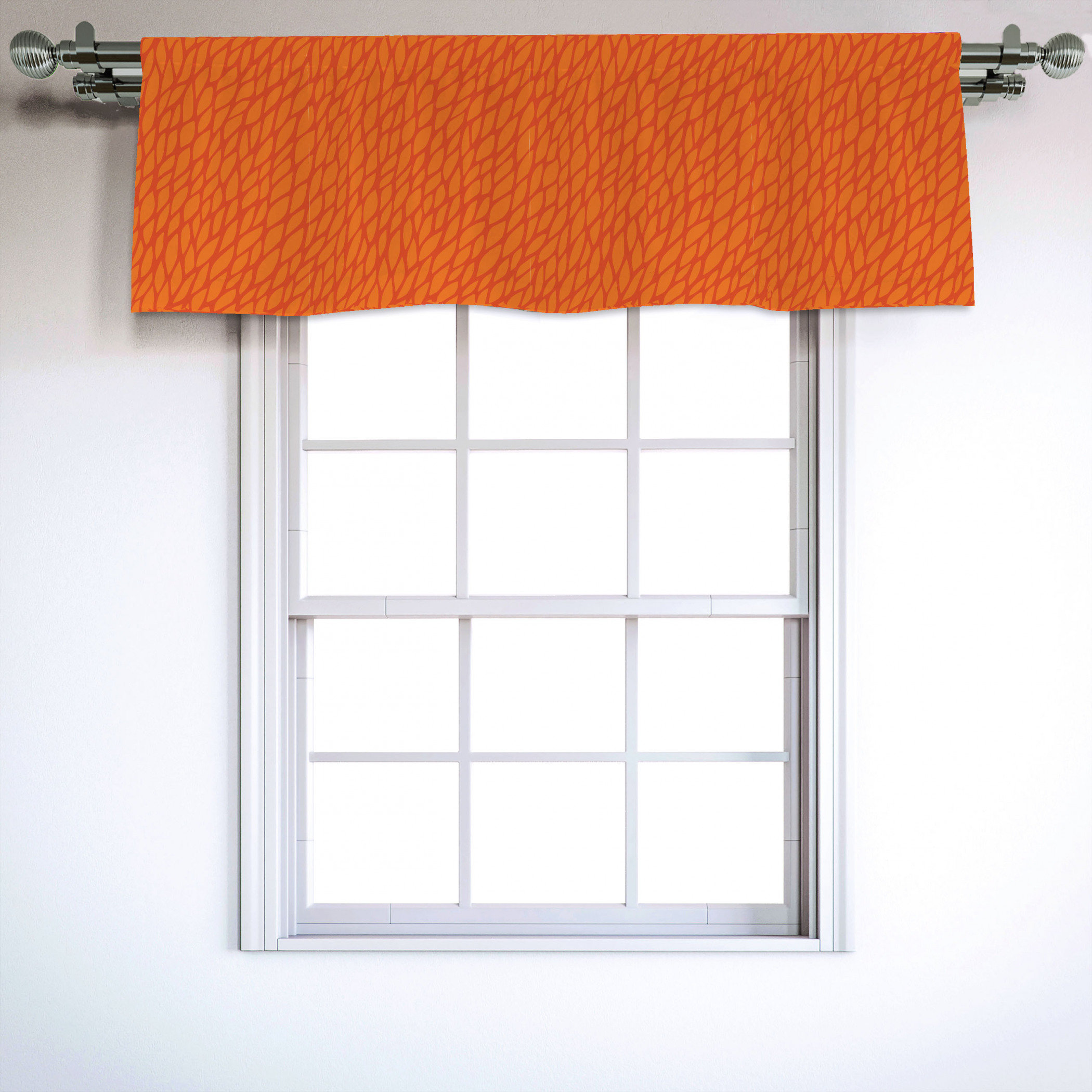 East Urban Home Sateen Ruffled 54'' Window Valance in Orange/Burnt ...