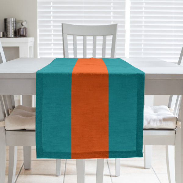 East Urban Home Miami Throwback Football Stripes Table Runner | Wayfair