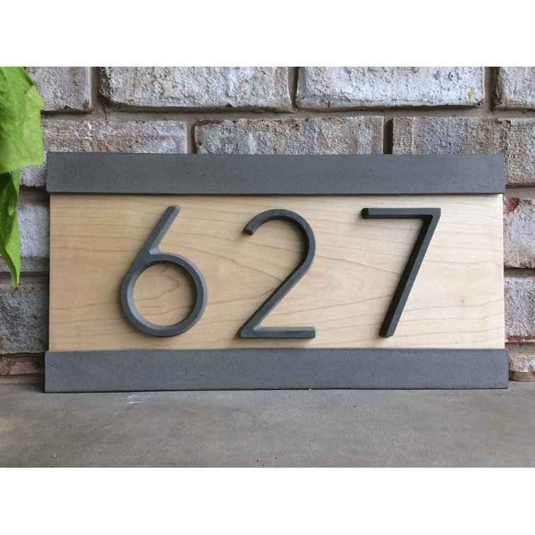 UrbanConcreteDesign Modern Wall Address Plaque & Reviews | Wayfair