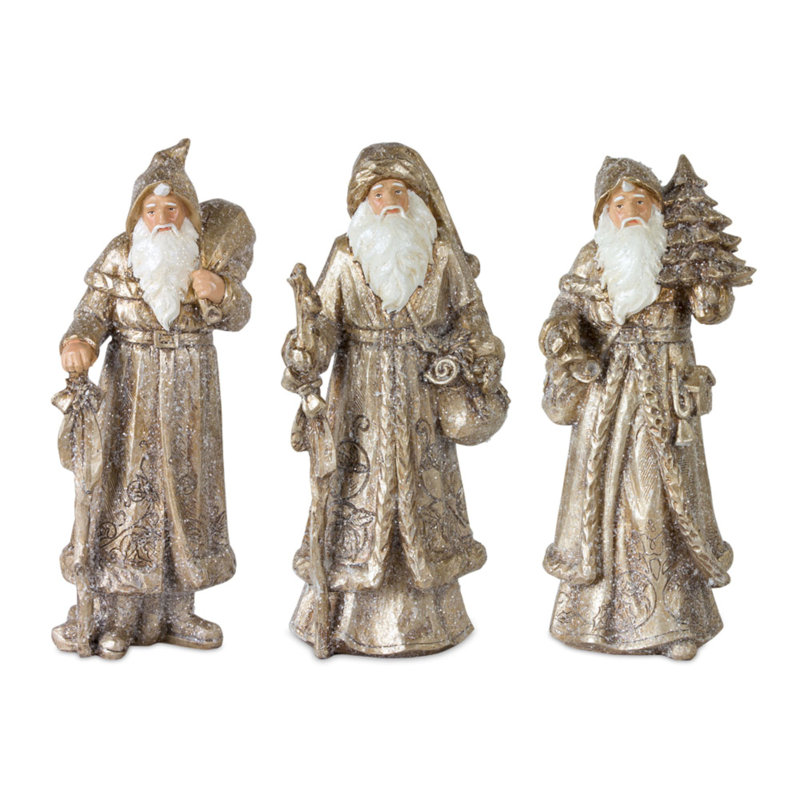 The Holiday Aisle® 3 Piece Resin Santa Set | Wayfair