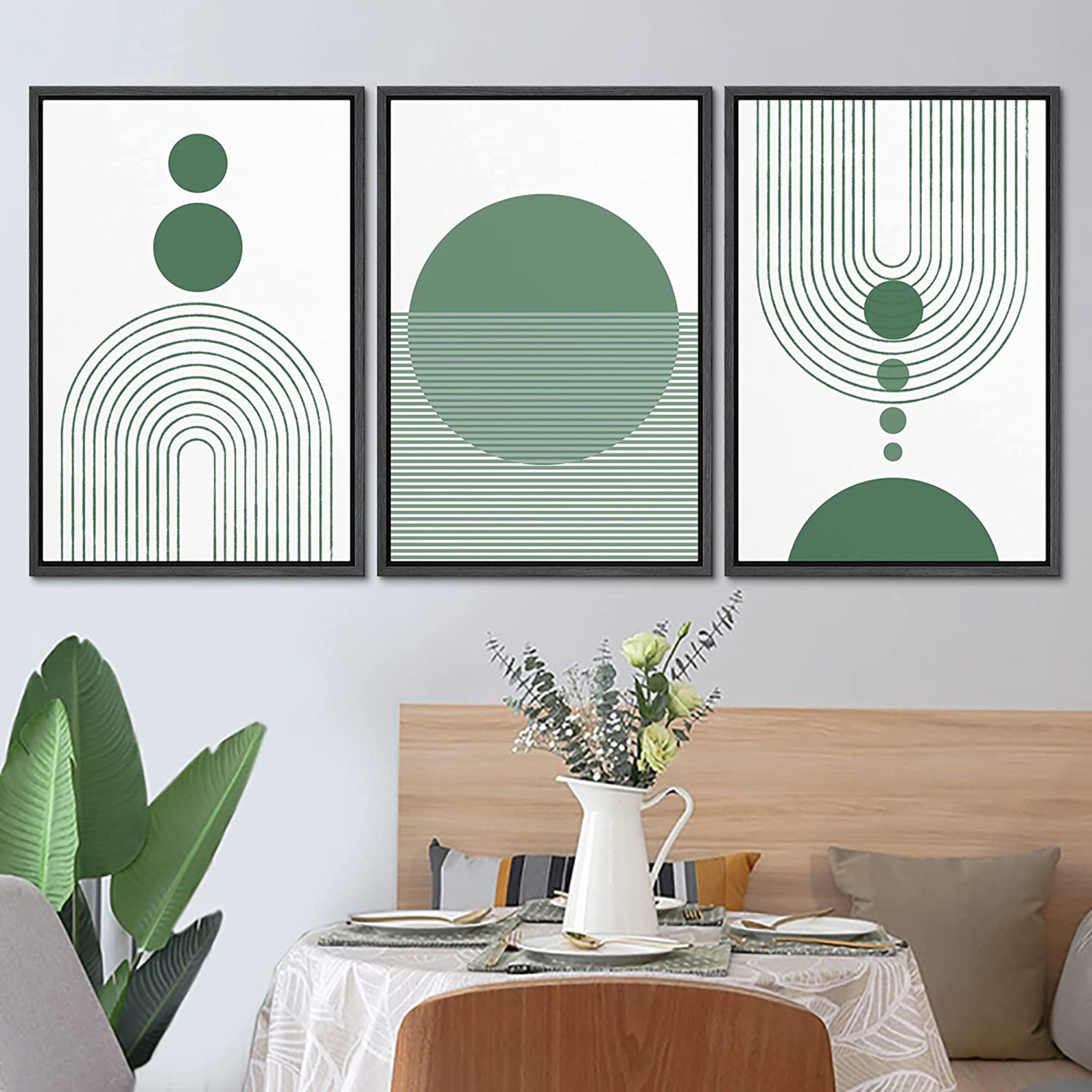 SIGNLEADER Green Semi-Circle And Line Parabola Green - 3 Piece Floater ...