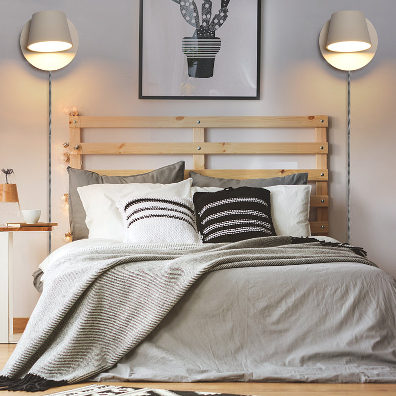 Wrought Studio Charlote Directional Led Armed Sconce Plug-in Adjustable ...