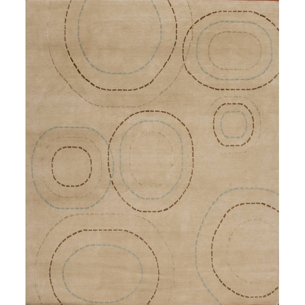 Samad Rugs Modern Tibet Hand-Knotted Geometric Area Rug in Sage | Perigold