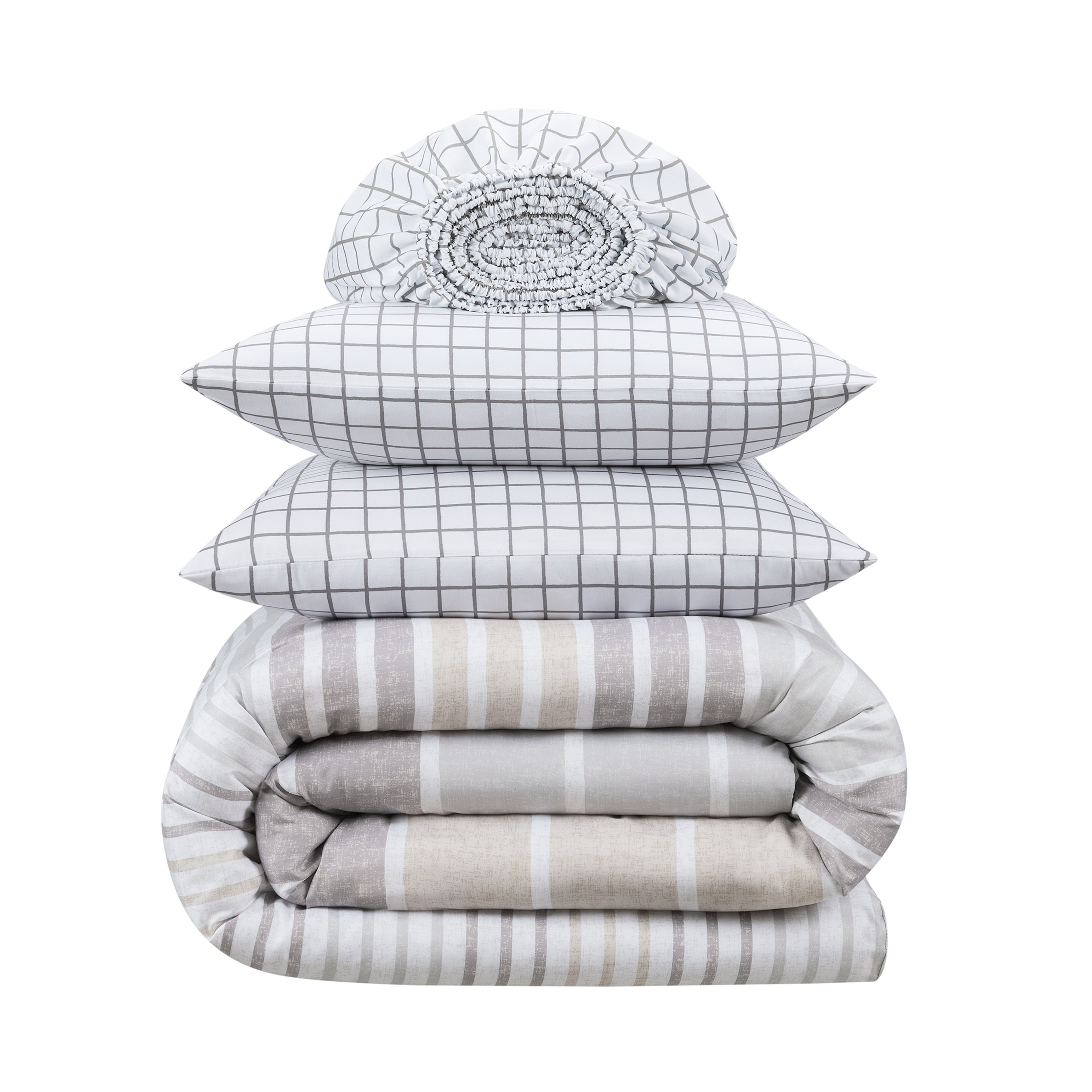 Serta Simply Clean Conrad Variegated Stripe Antimicrobial 7-Piece ...