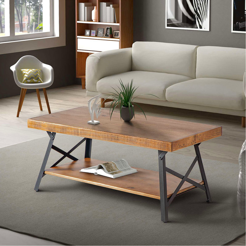 Metal Frame Coffee Table Wood at Selena Hollar blog