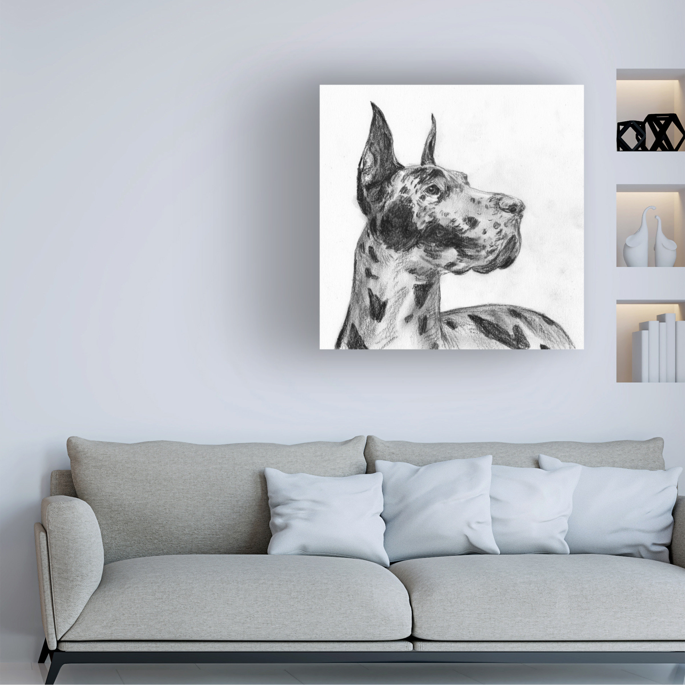 Red Barrel Studio® Great Dane Portrait II by - Wrapped Canvas Graphic ...